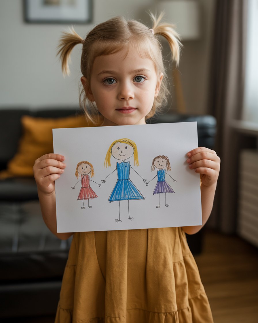 When I discovered why my 5-year-old daughter started drawing our family ...